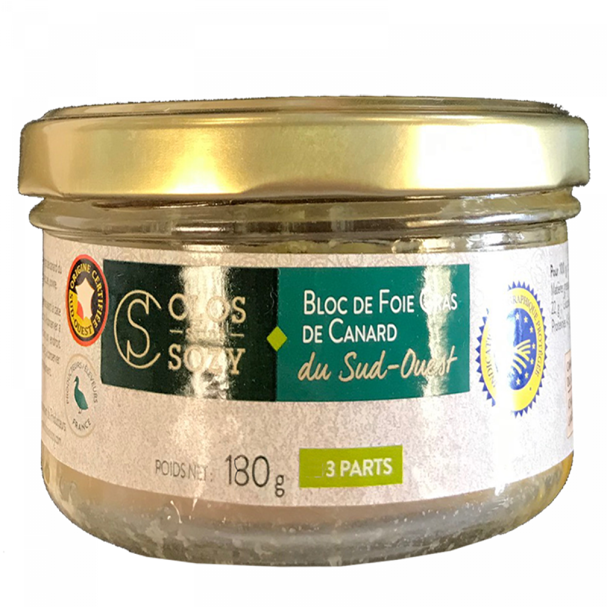 Bloc de Foie gras de Canard du sud-ouest IGP 130G - Frairie - Saveurs de Bourgogne - Vente de ...